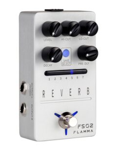 flamma fs02 reverb pedal stereo guitar effects with 7 storable preset slots 7 reverb effects room hall church cave plate spring mod true bypass trail on