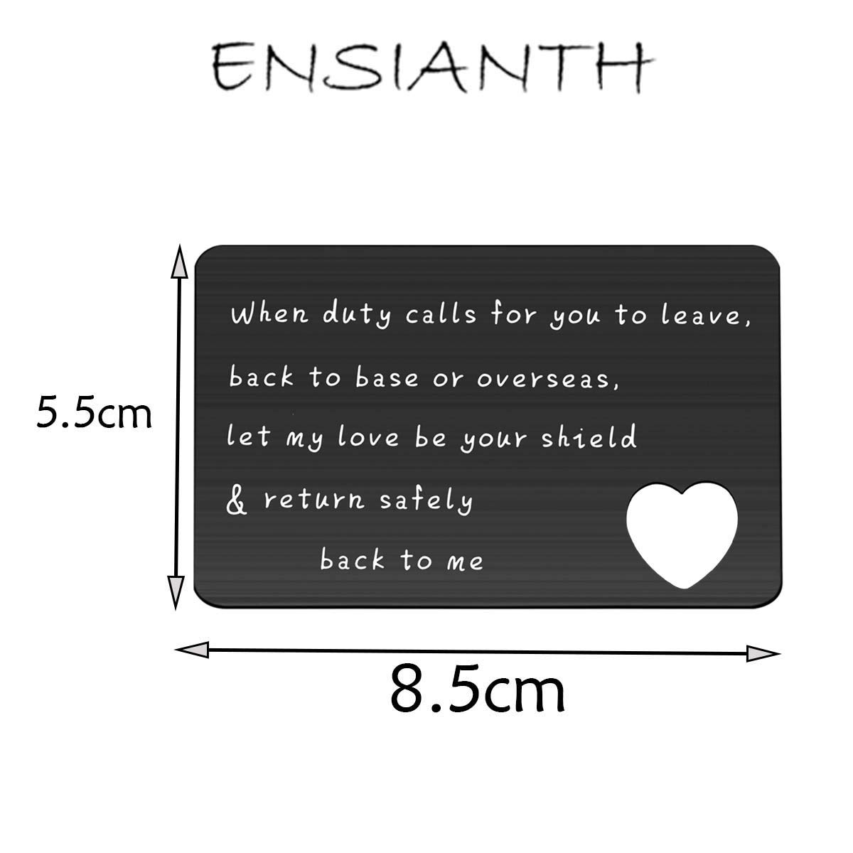 ENSIANTH Military Wallet Card When Duty Calls for You to Leave Wallet Card Deployment Gift for Army, Navy,Air Force,Coast Guard (Black Card)