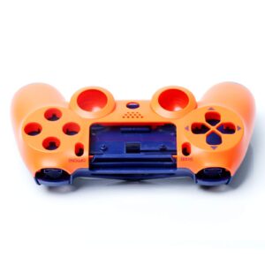 HUAYUWA Plastic Game Controller Housing Case with Buttons Replacement Set Fits for Playstation 4 Slim 4.0 JDM-040 (V1 Version), Sunset Orange