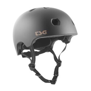 tsg meta skate & bike helmet w/dial fit system | for cycling, bmx, skateboarding, rollerblading, roller derby, e-boarding, e-skating, longboarding, vert, park, urban (satin black, l/xl 58-60 cm)