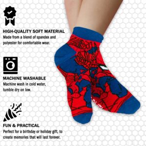 Marvel Spider-Man Socks for Boys, 10 Pairs Low Cut Socks for Boys Ages 3-9