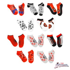 Marvel Spider-Man Socks for Boys, 10 Pairs Low Cut Socks for Boys Ages 3-9