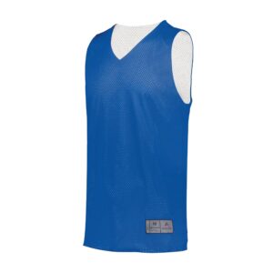 augusta sportswear men's standard tricot mesh reversible jersey 2.0, royal/white