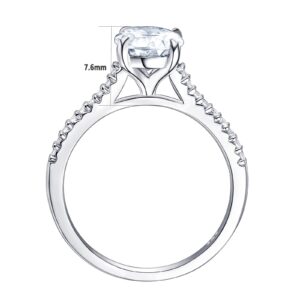 Newshe Jewellery Engagement Rings for Women Wedding Ring Set AAAAA Cz Solitaire Sterling Silver Oval 2.2Ct Size 6