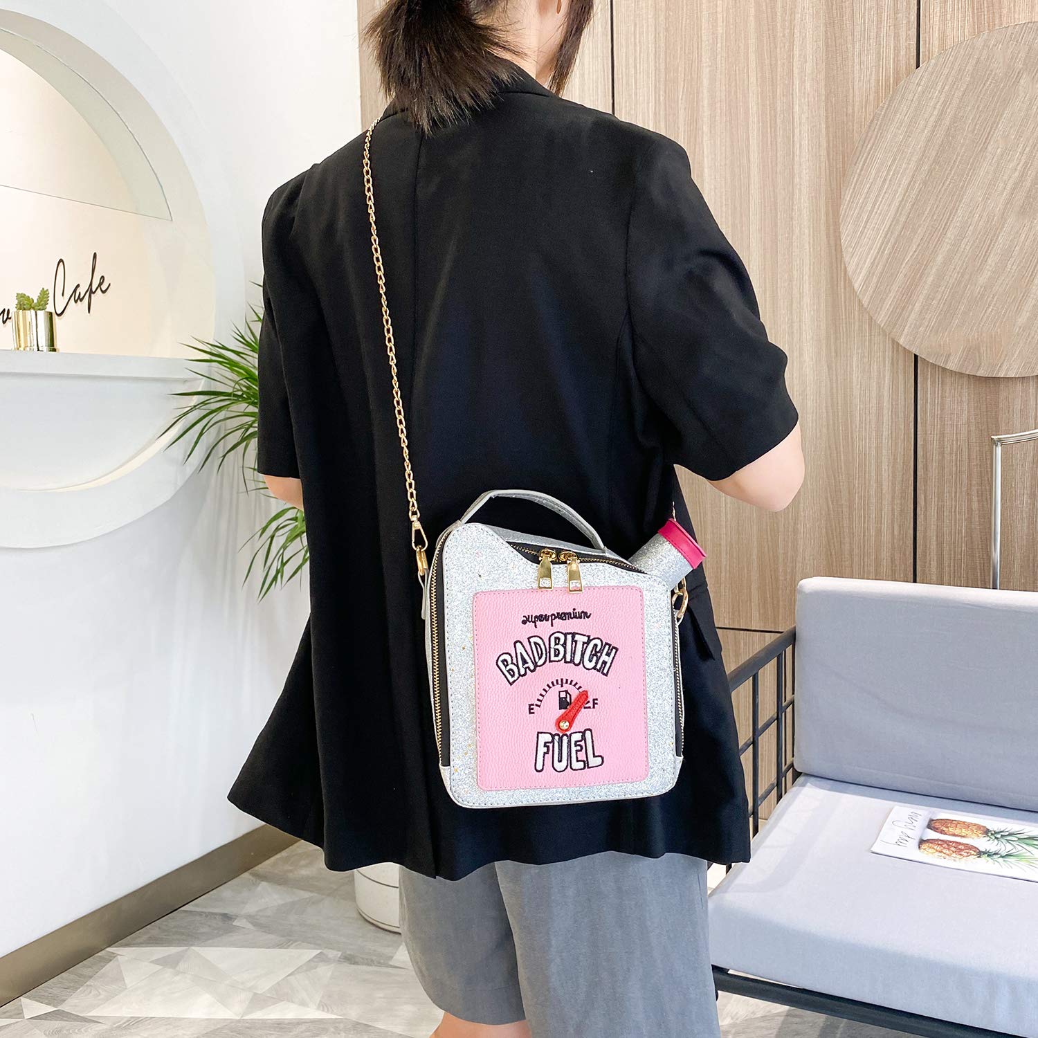 KUANG! Women Fashion Sequin Crossbody Bag Fun Gasoline Handbag Shoulder Bag for Women Messenger Tote Bags