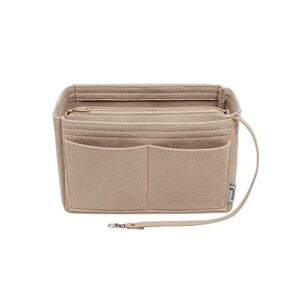 himai purse organizer insert, bag organizer, bag in bag, perfect for speedy neverfull and more, 5 size (large, beige)