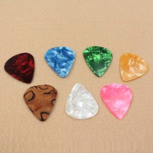 50 Pieces Colorful Celluloid Guitar Picks Premium Celluloid Guitar Picks for Acoustic Electric Guitars Bass or Ukulele(Thickness 0.5 mm)