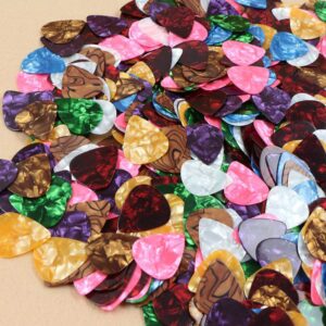 50 Pieces Colorful Celluloid Guitar Picks Premium Celluloid Guitar Picks for Acoustic Electric Guitars Bass or Ukulele(Thickness 0.5 mm)