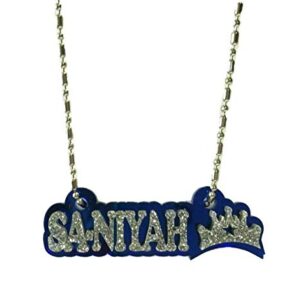 MIRROR MANIA Name Plate Custom Name Necklace Nameplate Name Laser Cut Personalized, Diamond Look Letters with Color Choice Back, Chain and Design, Made To Order Any Name - Dazzling and Stunning!