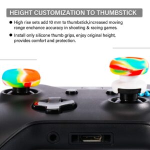 Playrealm FPS Thumbstick Extender Rubber Silicone Grip Cover 2 Sets for Xbox Series X/S & Xbox One Controller(Rainbow)