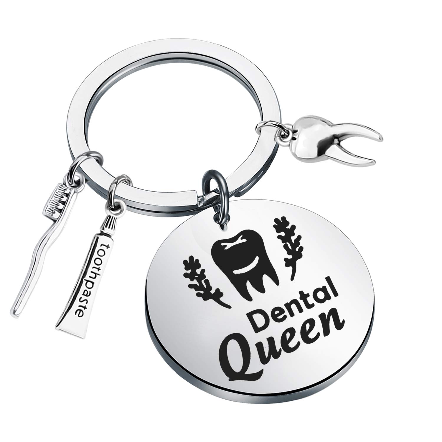 WSNANG Dentist Gifts Dental Queen Keychain Dental Assistant Graduation Gift Dental Hygienist Jewelry for Women (Dental Queen Keychain)