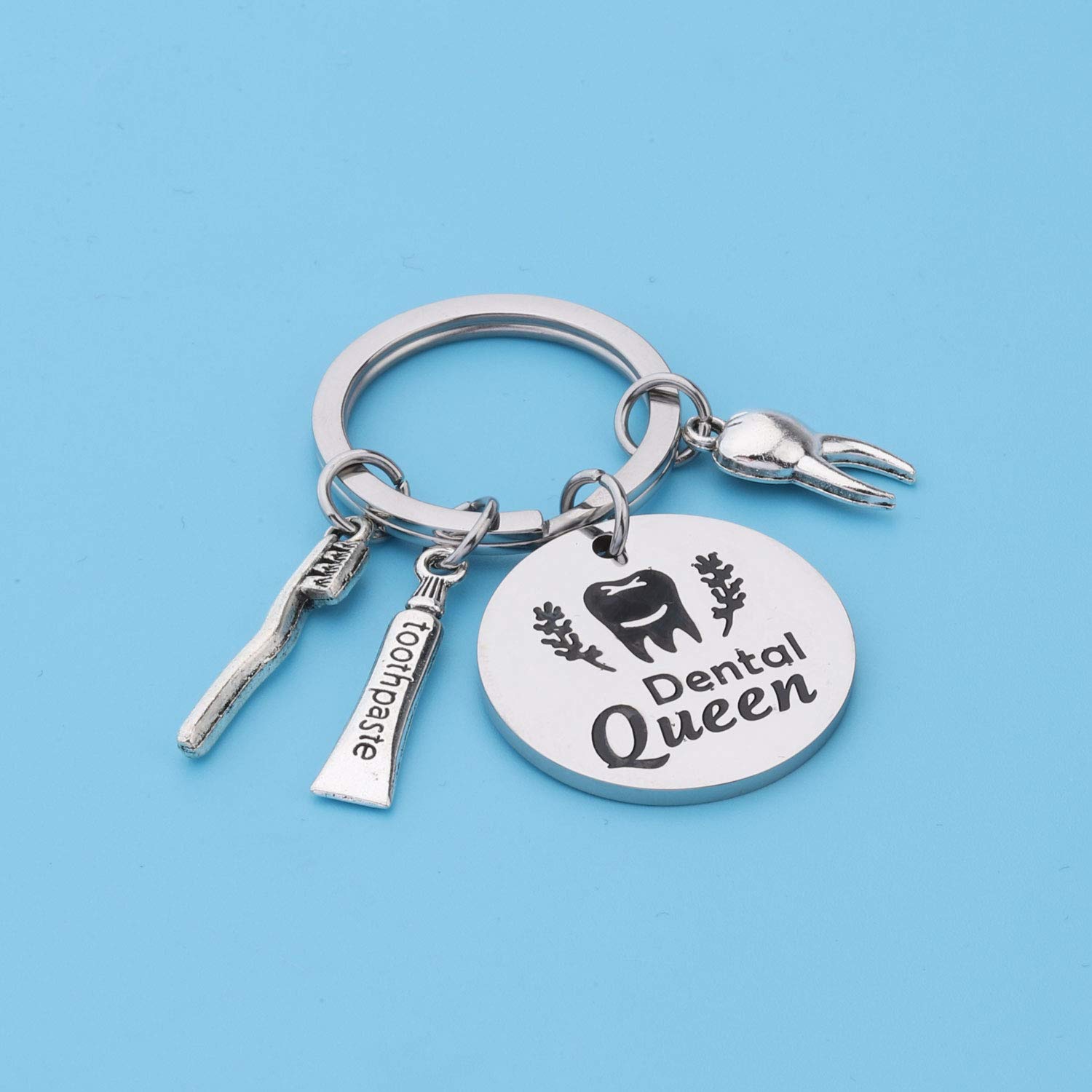 WSNANG Dentist Gifts Dental Queen Keychain Dental Assistant Graduation Gift Dental Hygienist Jewelry for Women (Dental Queen Keychain)