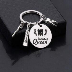 WSNANG Dentist Gifts Dental Queen Keychain Dental Assistant Graduation Gift Dental Hygienist Jewelry for Women (Dental Queen Keychain)