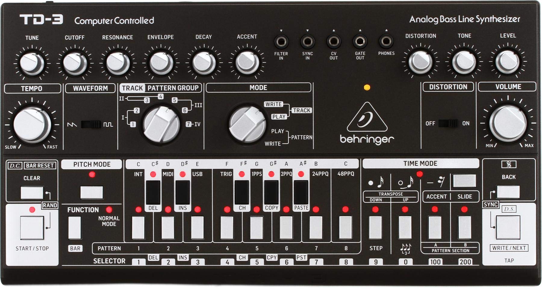 Behringer TD-3-BK Analog Bass Line Synthesizer - Black