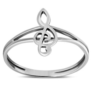 My Daily Styles 925 Sterling Silver Treble Clef Music Womens Ring (9)