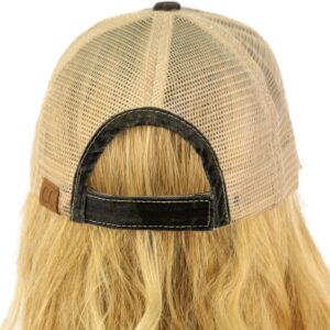 CC Everyday Distressed Trucker Mesh Summer Vented Baseball Sun Cap Hat (Camouflage Black)