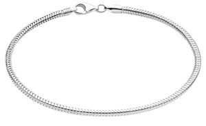 savlano 925 sterling silver solid italian round diamond cut flexible snake chain bracelet with gift box for women & men - made in italy (7, 2.5mm)