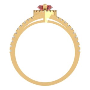 Clara Pucci 1.20ct Marquise Cut Solitaire Halo Natural Garnet Engagement Promise Anniversary Bridal Ring 14k Yellow Gold 6.5