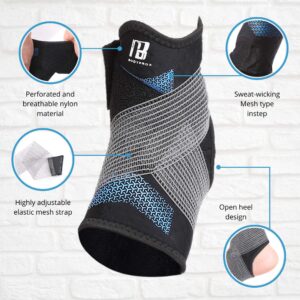 Ankle Brace for Women and Man, Ankle Compression Sleeve, Ankle Support with Adjustable Compression Strap for Sprained Ankle, Injury Recovery and More! (Large)