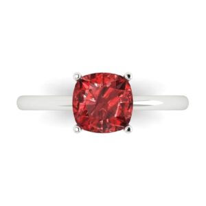 clara pucci 2.0 ct cushion cut solitaire natural garnet bridal designer anniversary engagement ring 14k white gold 8