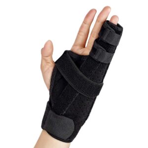 ultrafun two finger splint medical grade boxer finger brace support immobilizer cast for broken fingers, injuries, arthritis, trigger finger, tendonitis and pain relief (two fingers-s/m)