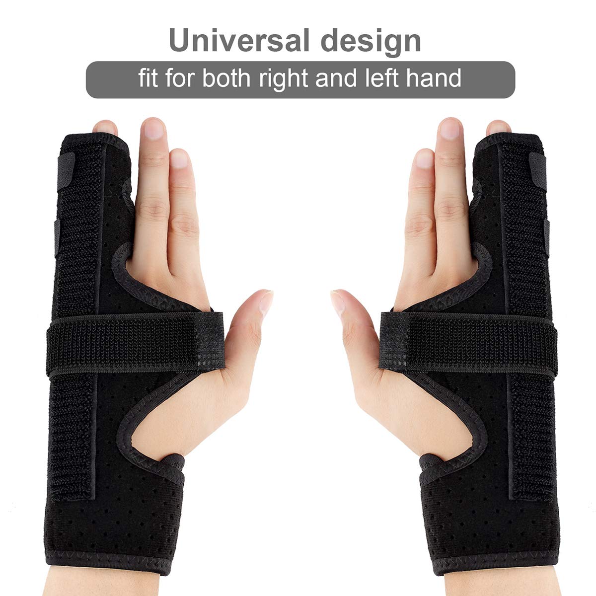 Ultrafun Two Finger Splint Medical Grade Boxer Finger Brace Support Immobilizer Cast for Broken Fingers, Injuries, Arthritis, Trigger Finger, Tendonitis and Pain Relief (Two Fingers-S/M)