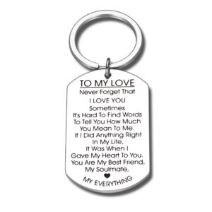 to my love keychain gift for husband wife anniversary valentines birthday boyfriend girlfriend jewelry for him her women men