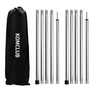 komclub adjustable tent poles telescoping tarp poles camping stainless steel lightweight tarp poles for sun sails canopy awning shelter bac