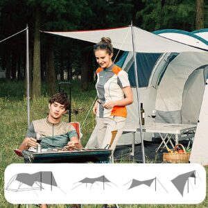 KOMCLUB Adjustable Tent Poles Telescoping Tarp Poles Camping Stainless Steel Lightweight Tarp Poles for Sun Sails Canopy Awning Shelter Bac