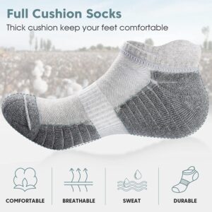 TANSTC Running Socks Anti-Blister Cushioned Cotton Socks Trainer Socks for Men Women Ladies Sports Low Cut Breathable Athletic Socks Ankle Socks (6 Pairs)