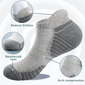 TANSTC Running Socks Anti-Blister Cushioned Cotton Socks Trainer Socks for Men Women Ladies Sports Low Cut Breathable Athletic Socks Ankle Socks (6 Pairs)