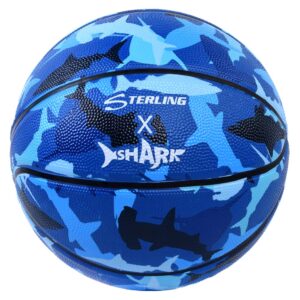 sterling blue shark camo superior grip indoor/outdoor basketball official size 7 (29.5")