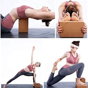 Cork Yoga Blocks 2 Pack Set -Natural Cork from Portugal, 9"x6"x4" Yoga Blocks Non-Slip&Anti-Tilt for Women| Men, Lightweight, Odor-Resistant| Moisture-Proof, Perfect Yoga Equipment