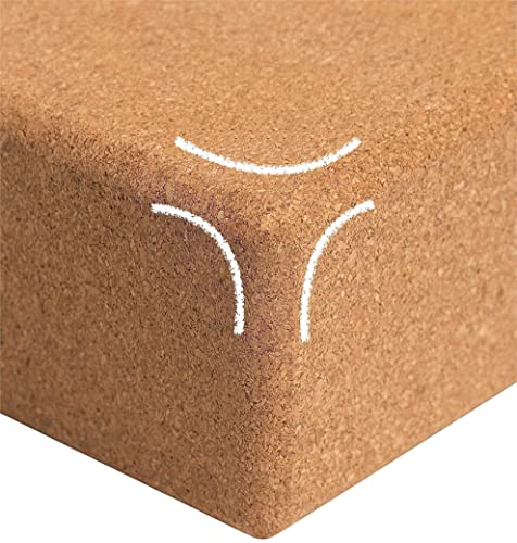 Cork Yoga Blocks 2 Pack Set -Natural Cork from Portugal, 9"x6"x4" Yoga Blocks Non-Slip&Anti-Tilt for Women| Men, Lightweight, Odor-Resistant| Moisture-Proof, Perfect Yoga Equipment