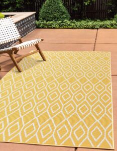 jill zarin outdoor collection area rug - turks and caicos (7' 10" x 10' rectangle yellow ivory/ivory)