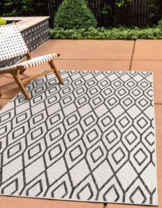 jill zarin outdoor collection area rug - turks and caicos (4' x 6' rectangle ivory/black)