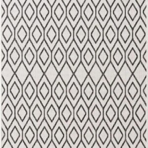 Jill Zarin Outdoor Collection Area Rug - Turks and Caicos (4' x 6' Rectangle Ivory/Black)