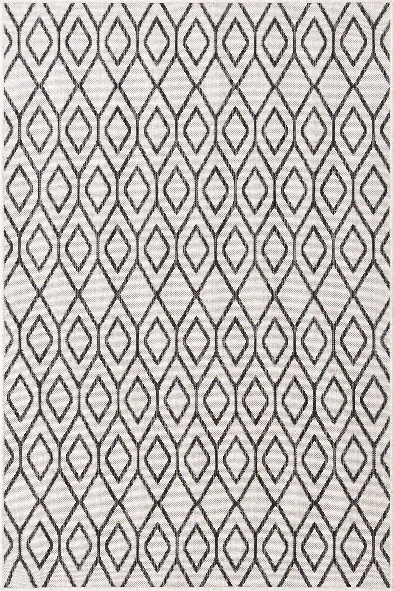 Jill Zarin Outdoor Collection Area Rug - Turks and Caicos (4' x 6' Rectangle Ivory/Black)