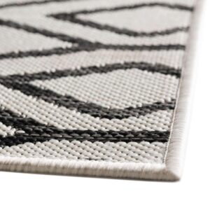 Jill Zarin Outdoor Collection Area Rug - Turks and Caicos (4' x 6' Rectangle Ivory/Black)