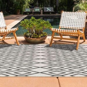 Jill Zarin Outdoor Collection Area Rug - Turks and Caicos (4' x 6' Rectangle Ivory/Black)