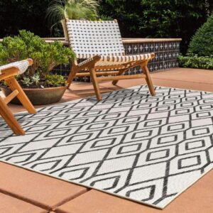 Jill Zarin Outdoor Collection Area Rug - Turks and Caicos (4' x 6' Rectangle Ivory/Black)