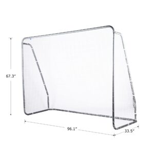 ZELUS Soccer Goal 8 x 5.6 ft, 2 in 1 Powder Coated Soccer Goal Frame with All Weather Net & Detachable Target Goal Net for improving Skills