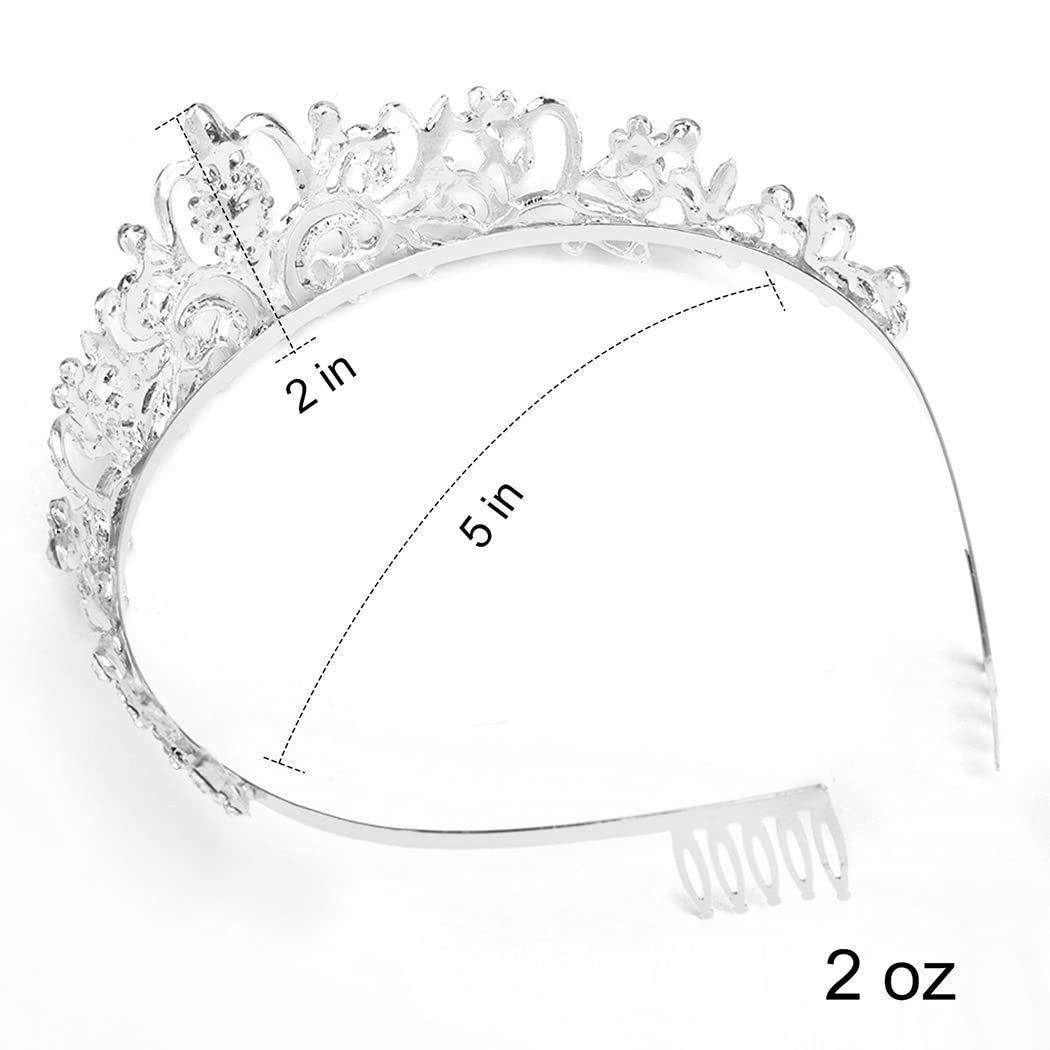 AOPRIE Silver Tiaras and Crowns for Women Girls Princess Crystal Crown with Combs Women's Headbands Bridal Wedding Prom Birthday Party Headbands for Women