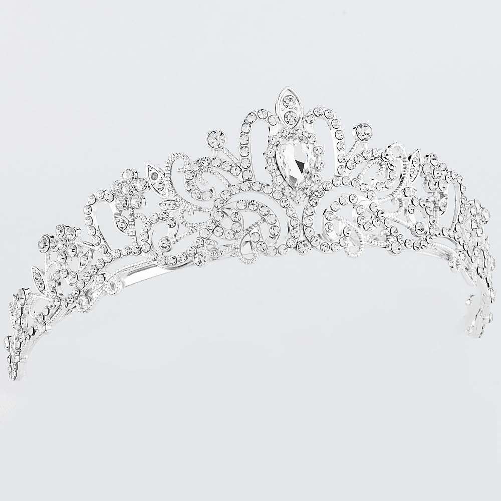 AOPRIE Silver Tiaras and Crowns for Women Girls Princess Crystal Crown with Combs Women's Headbands Bridal Wedding Prom Birthday Party Headbands for Women