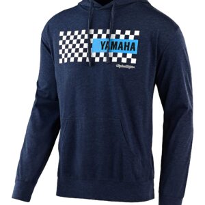 Troy Lee Designs Official Mens Yamaha Checkers | Fleece | Pullover | Hoodie (Navy Heather, XXL)