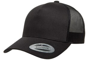 yupoong men's yp classics 5-panel retro trucker cap, osfa black