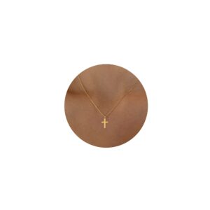 tewiky gold necklace for women, dainty cross necklaces simple plated y2k cute pendant handmade women trendy jewelry gifts