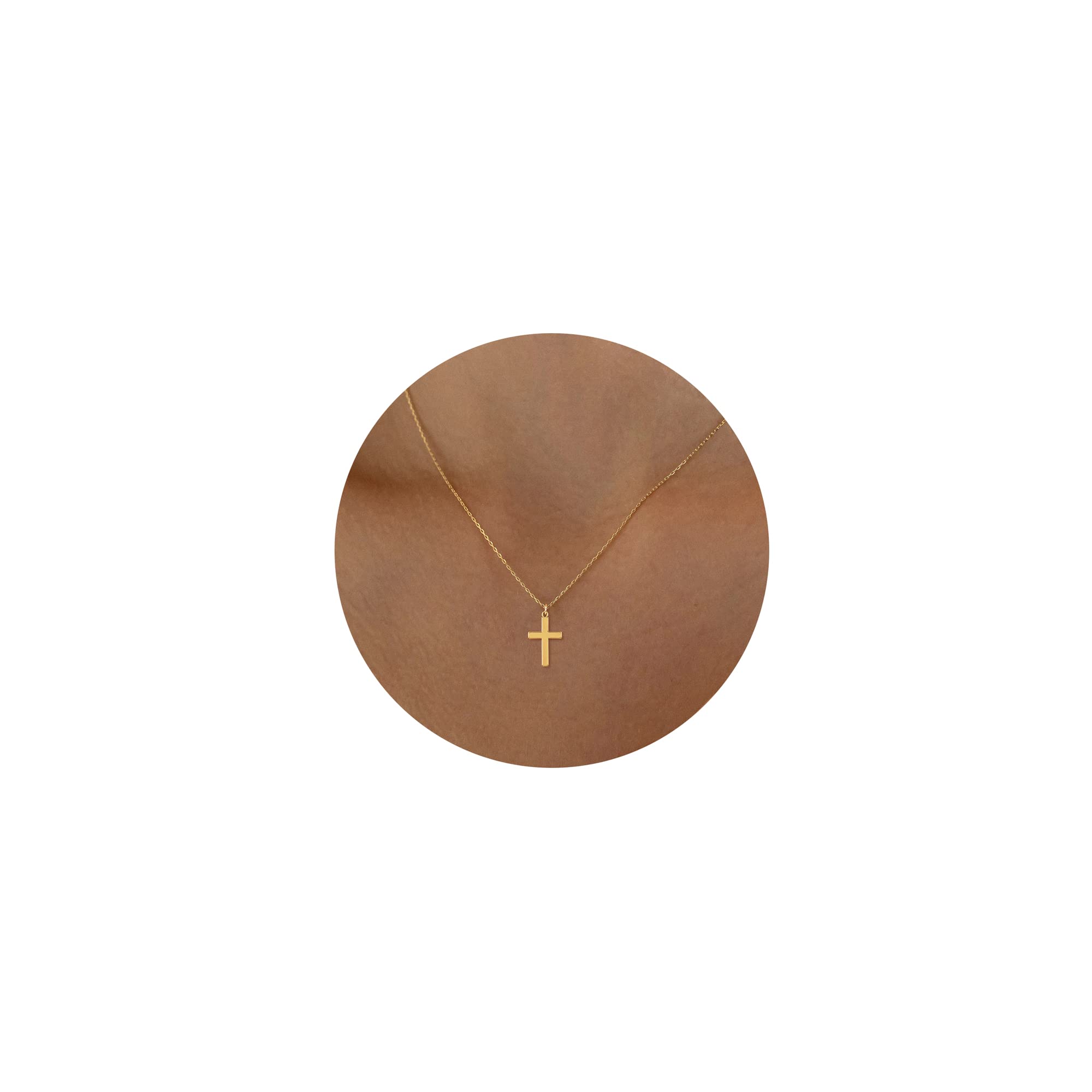 Tewiky Gold Necklace for Women, Dainty Cross Necklaces Simple Plated Y2k Cute Pendant Handmade Women Trendy Jewelry Gifts