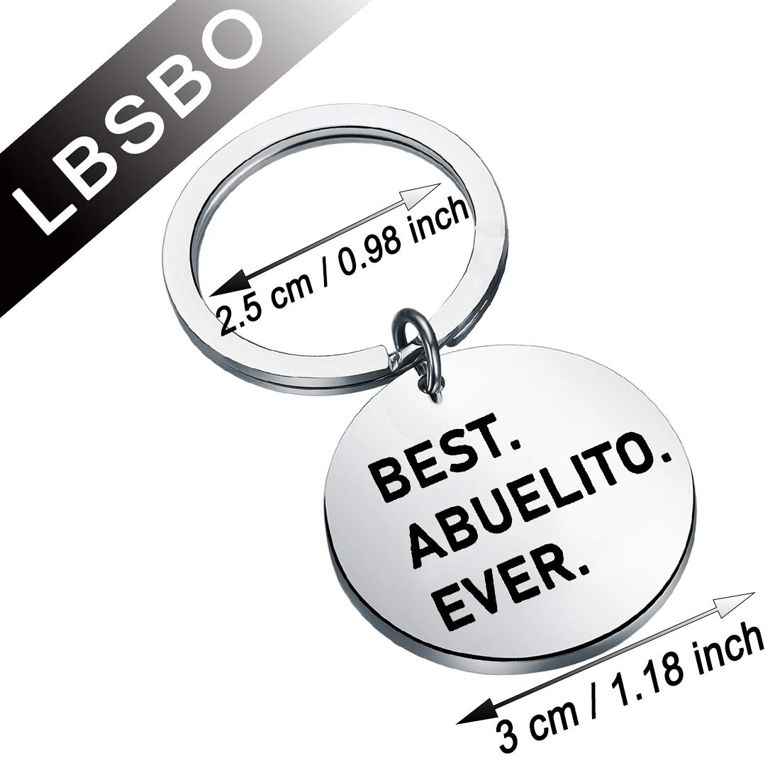 CENWA Abuelito Gift Best Abuelito Ever Keychain Grandfather Gift Hispanic Father's Day Gift Abuelo Gifts Abuelito Gifts (Best Abuelito Ever Keychain)