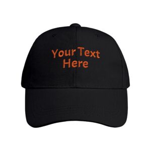 custom baseball cap - embroidered hats men & women personalized cap add your own text logo dad hat black